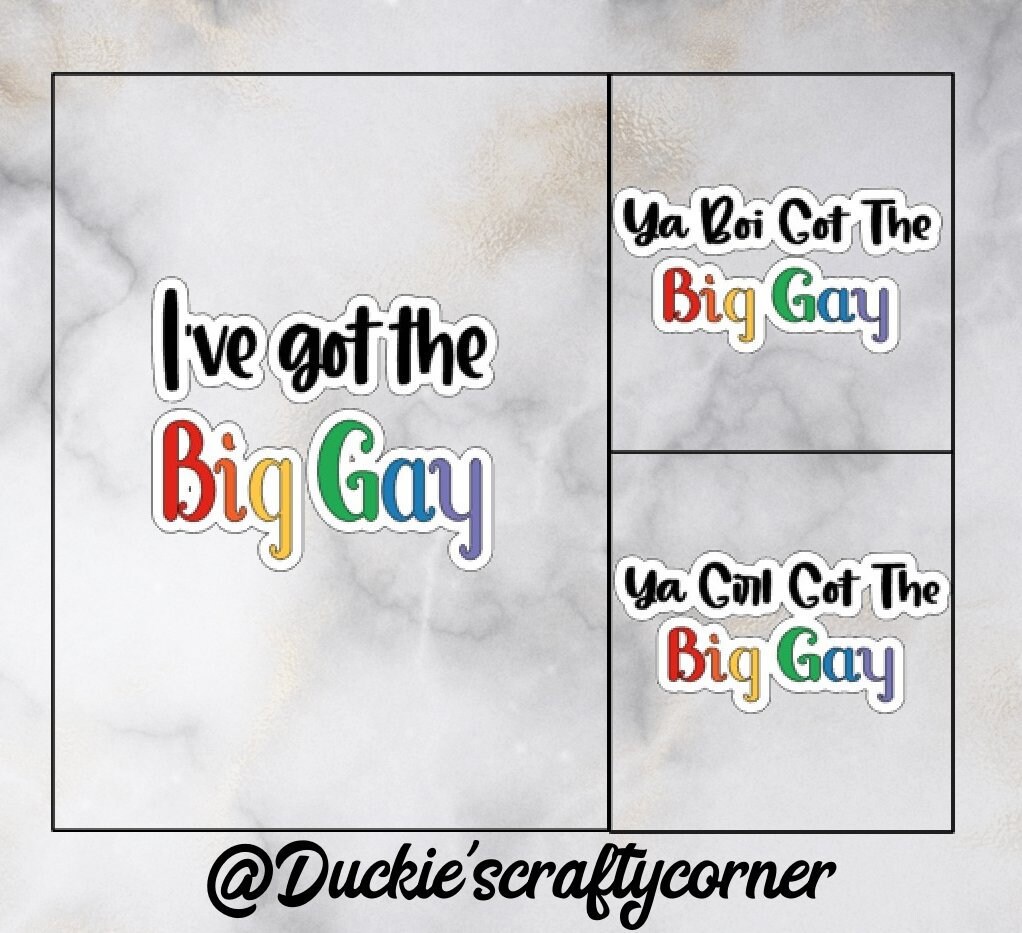 Big Gay Stickers, Rainbow Calcomanías, LGBT Pride Stickers, Laptop ...