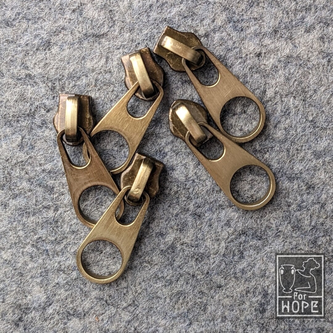 ANTIQUE GOLD BRONZE Zipper Pull | 25, 10, 5, & 1 Count | Bag Making ...