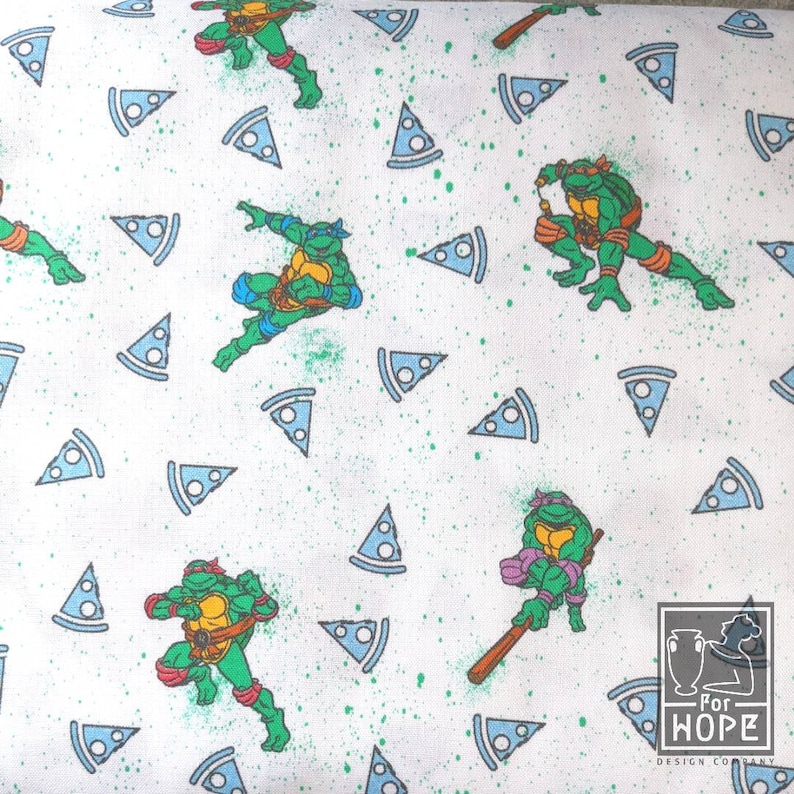 Teenage MUTANT Ninja Turtles Fabric Pizza TMNT Licensed - Etsy