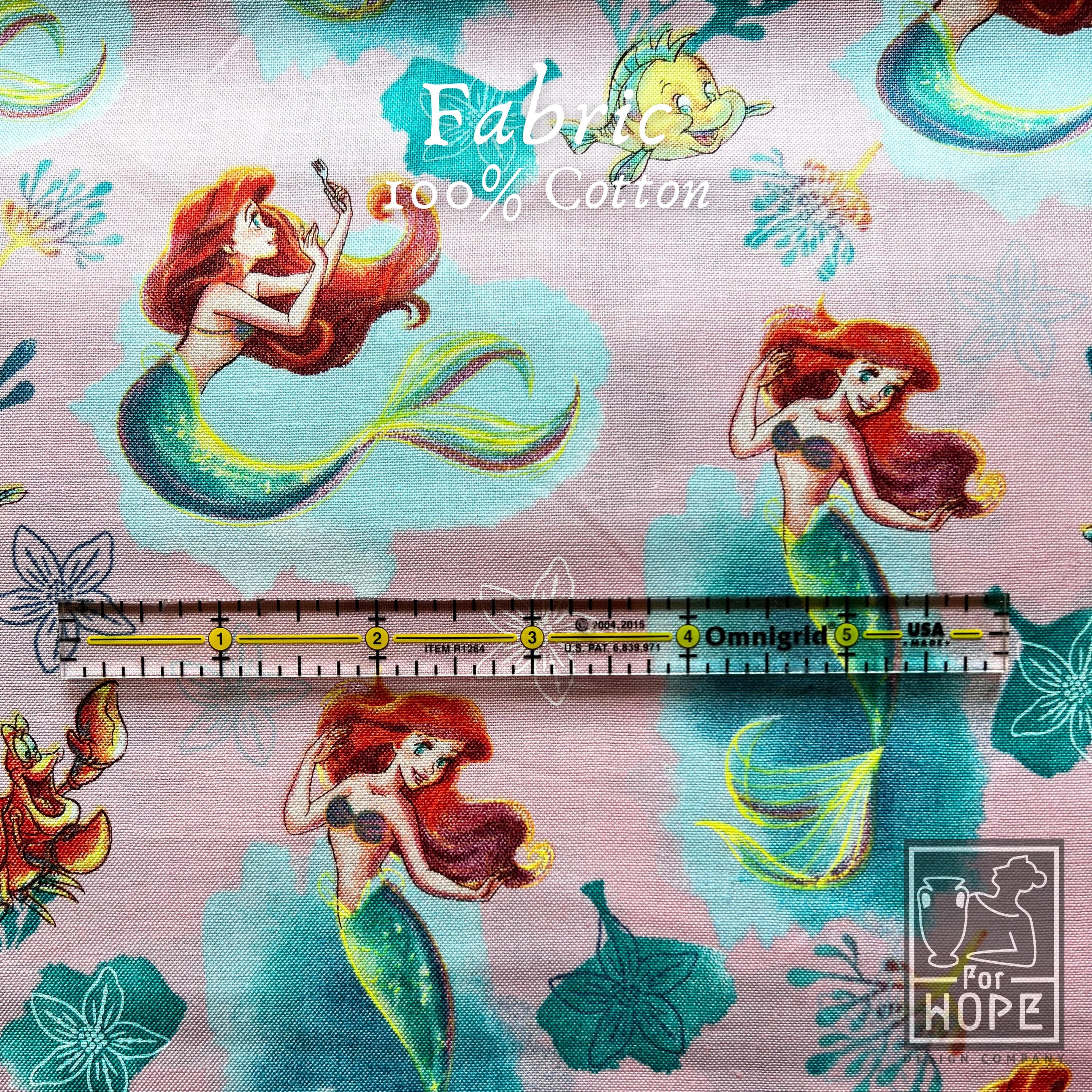 ARIEL Fabric MOANA Disney | Mermaid Licensed Character Fabric by the ...
