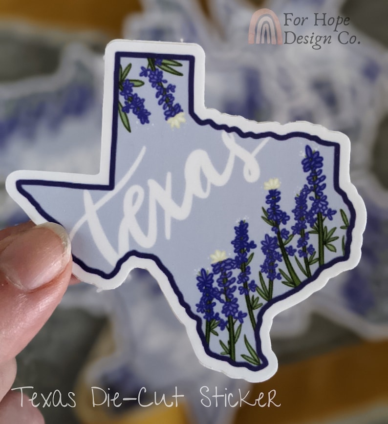 BLUEBONNET Sticker | Texas STICKER | FLOWER Vinyl | Tx Car Decal ...