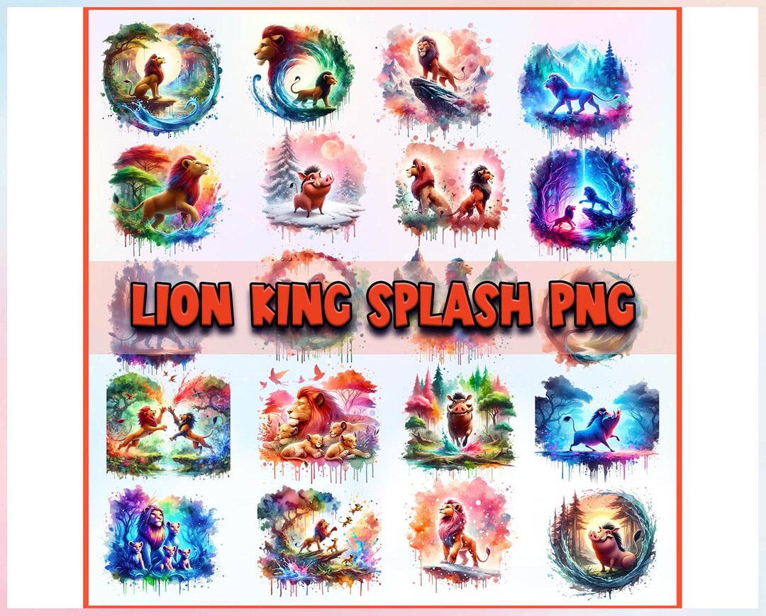 The Lion King Splash and Watercolor Png, Simba Clipart, Lion King ...