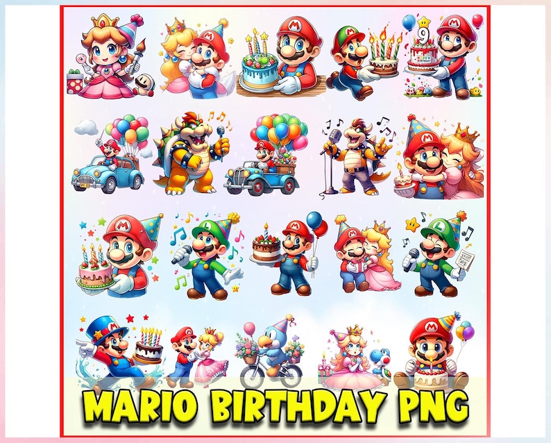Mario PNG, Mario Birthday Png, Super Mario Bros Clipart, Mario Name Age ...