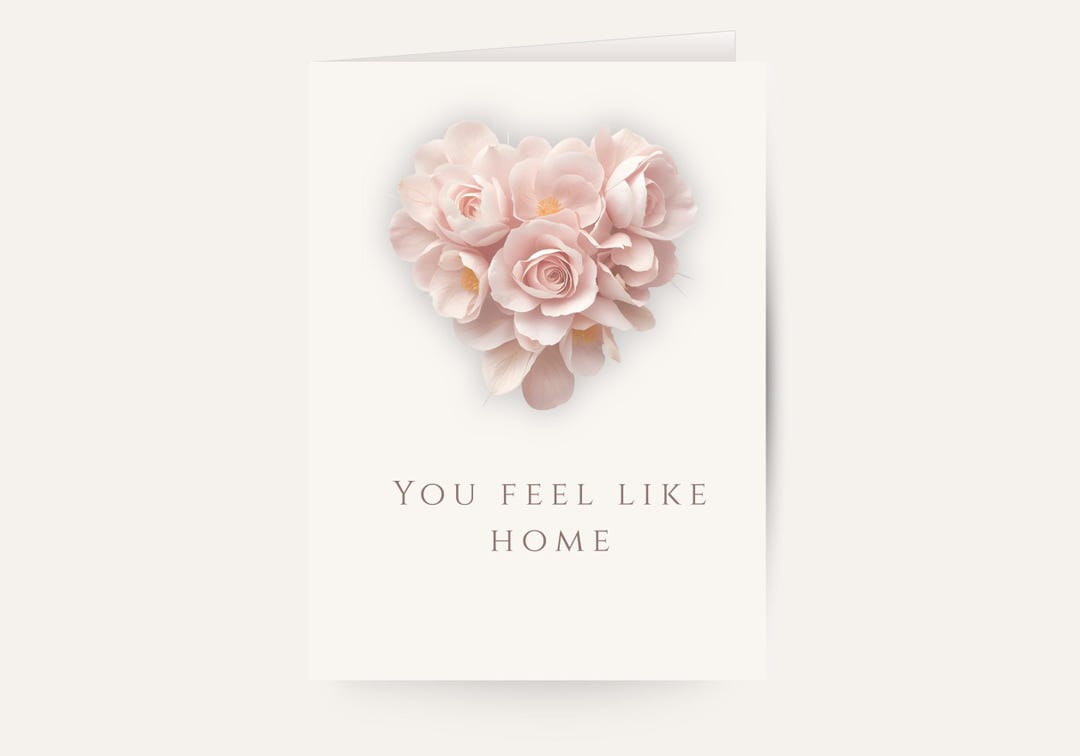 Printable Valentine's Day Card | Delicate Botanical Heart Card A6 ...
