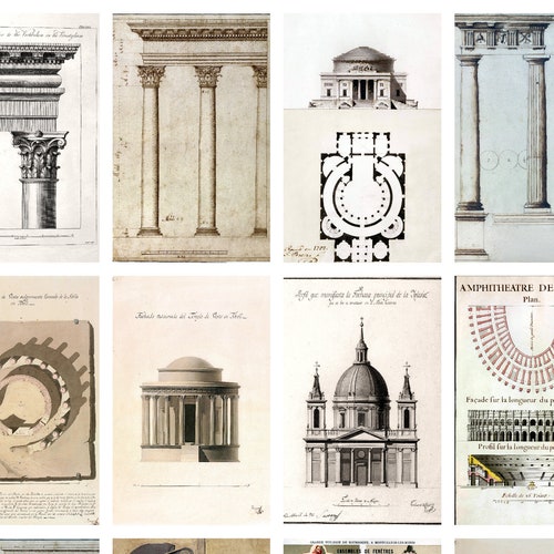 12 X Antique Architectural Postcards a Set of 12 - Etsy