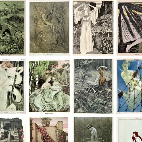 12 X Vintage Art Nouveau Postcards a Set of 12 1890s German - Etsy