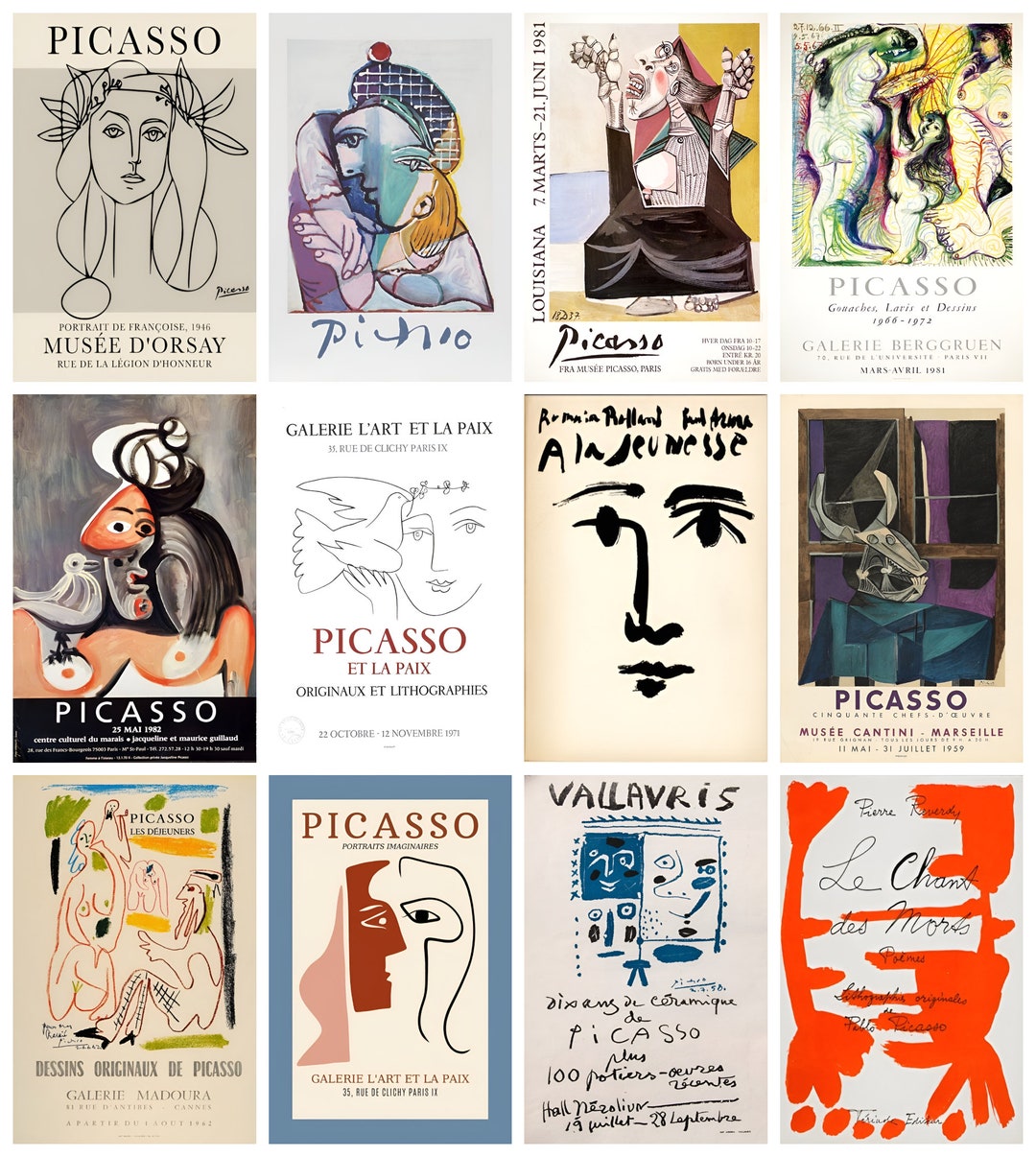 12 X Picasso Exhibition Poster Postcards (series 3) – a Set of 12 ...