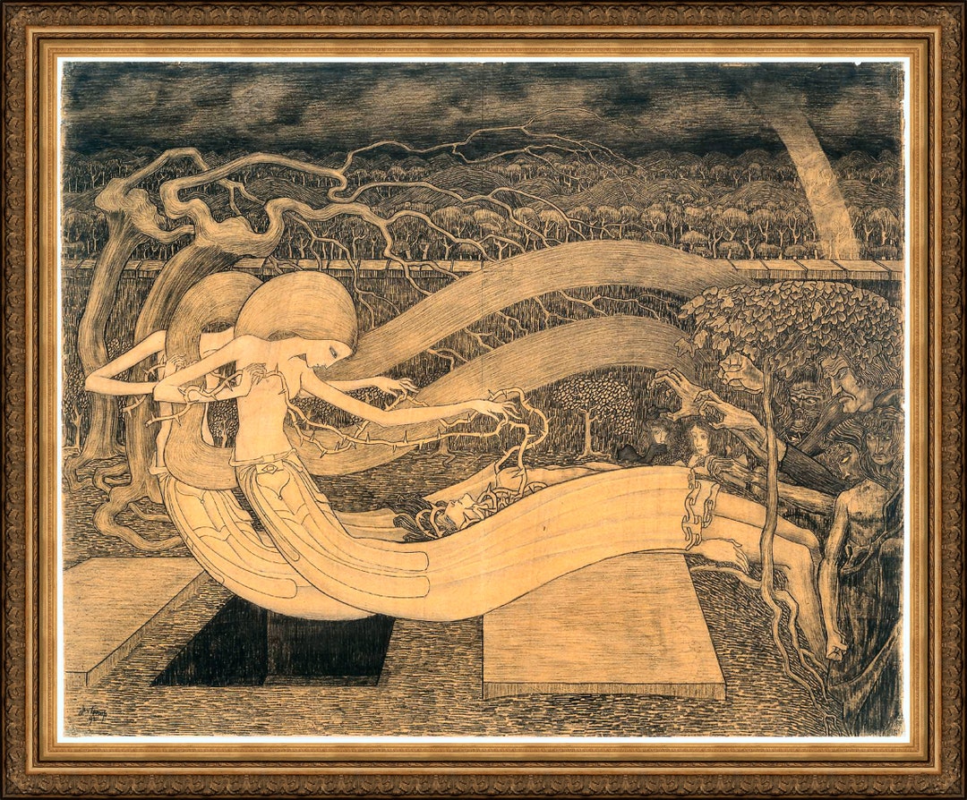 Jan Toorop, O Grave, Where is Thy Victory, 1892, Reproduction Art Nouveau Print, A4 / A3 ...