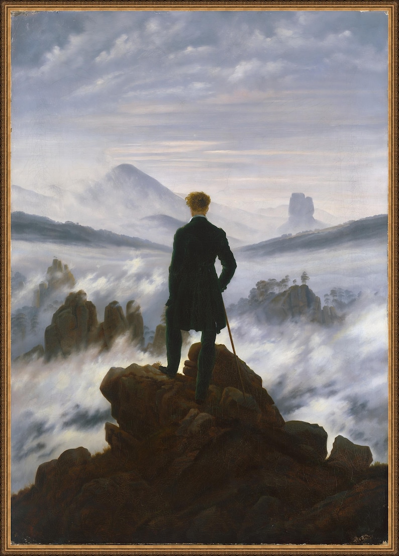 Caspar David Friedrich Wanderer Fog Matte Fine Art Poster, Romanticism ...