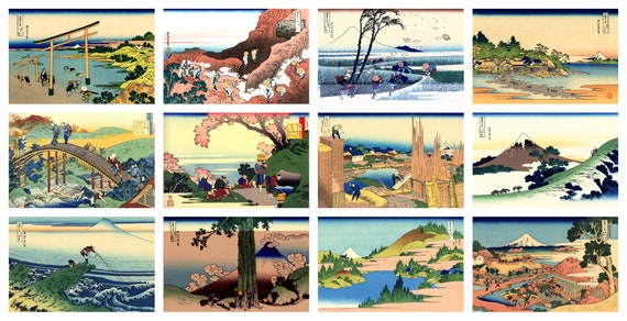 12 X Antique Japanese Postcards a Set of 12 Individual 19th | Etsy