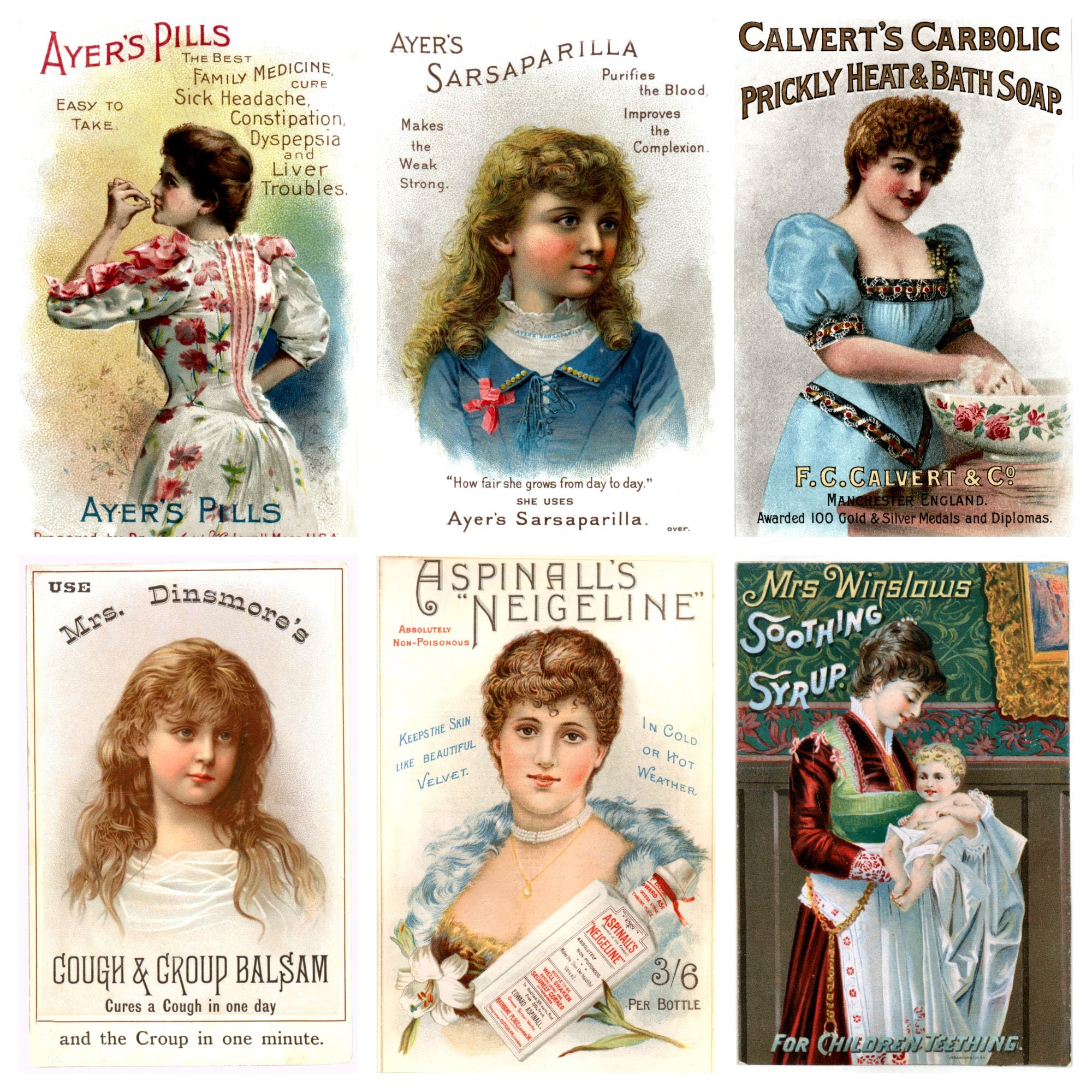6 X A4 Vintage Advertising Prints a Set of Six 19th Century | Etsy