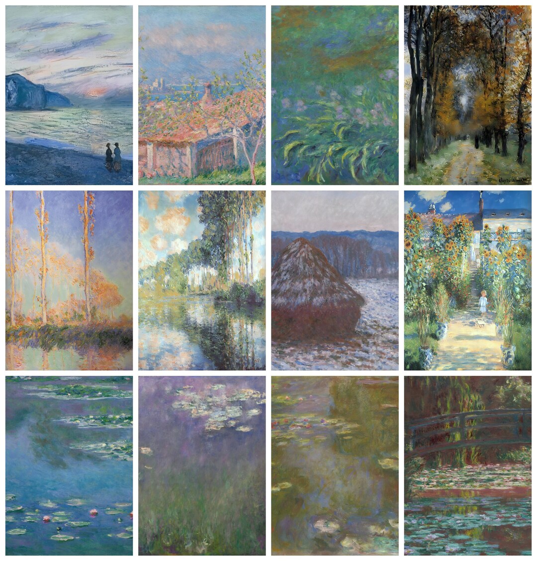 12 X Claude Monet Postcards II a Set of 12 Reproduction Art Postcards ...