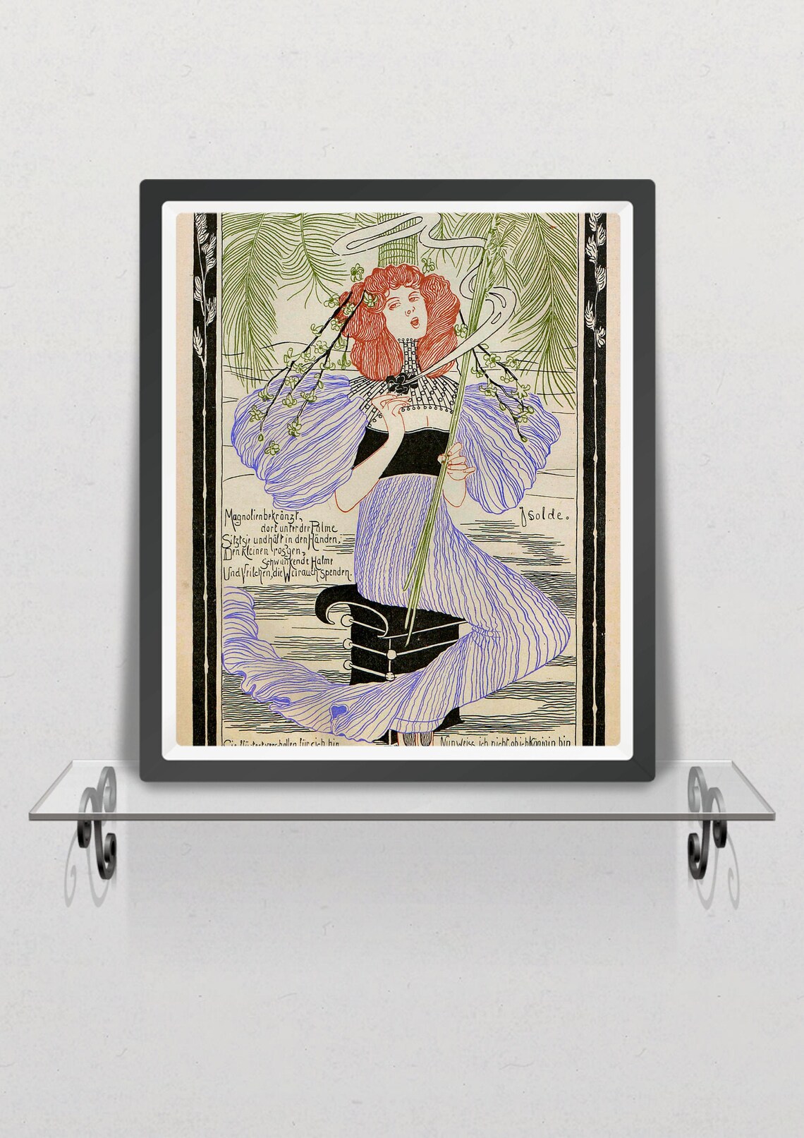 Vintage Art Nouveau Print (#075) – a Rare Late 19th Century German ...