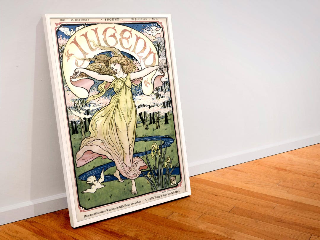 Vintage Art Nouveau Print (027) 19th C German Jugendstil, Museum ...