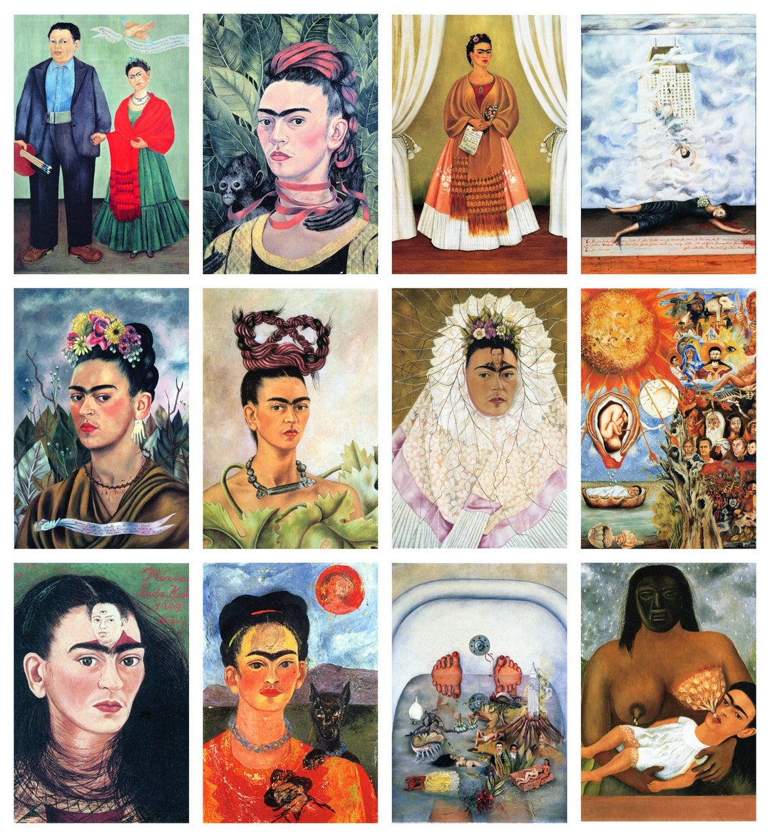 12 X Frida Kahlo Postcards 2 a Set of 12 Reproduction Art Postcards ...