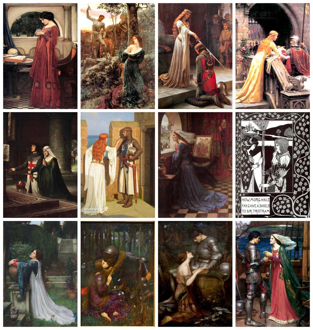 12 X Medieval Chivalry Postcards – a Set of 12 Reproduction Art ...