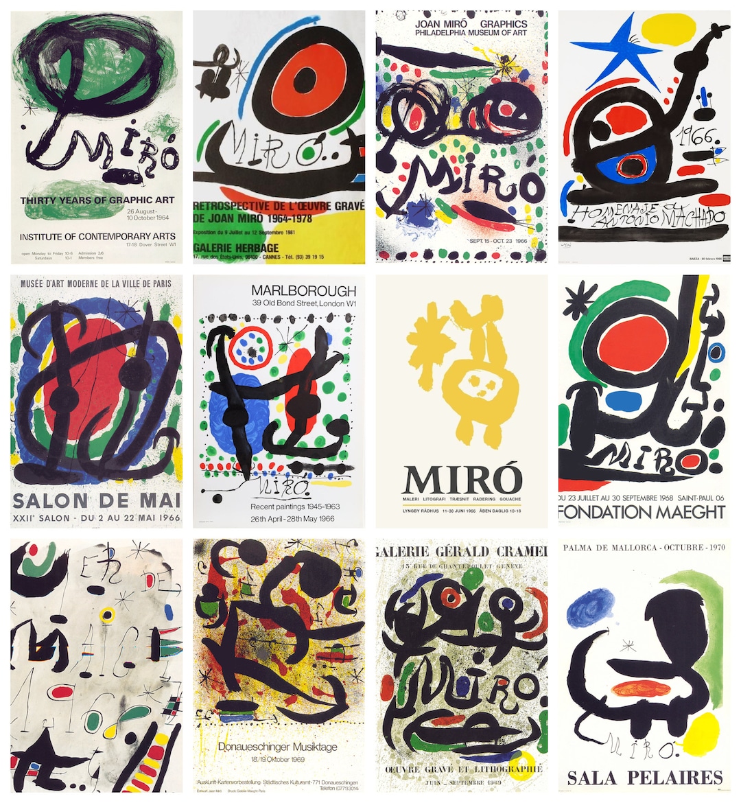 12 X Joan Miró Exhibition Poster Postcards (#2) – a Set of 12 ...