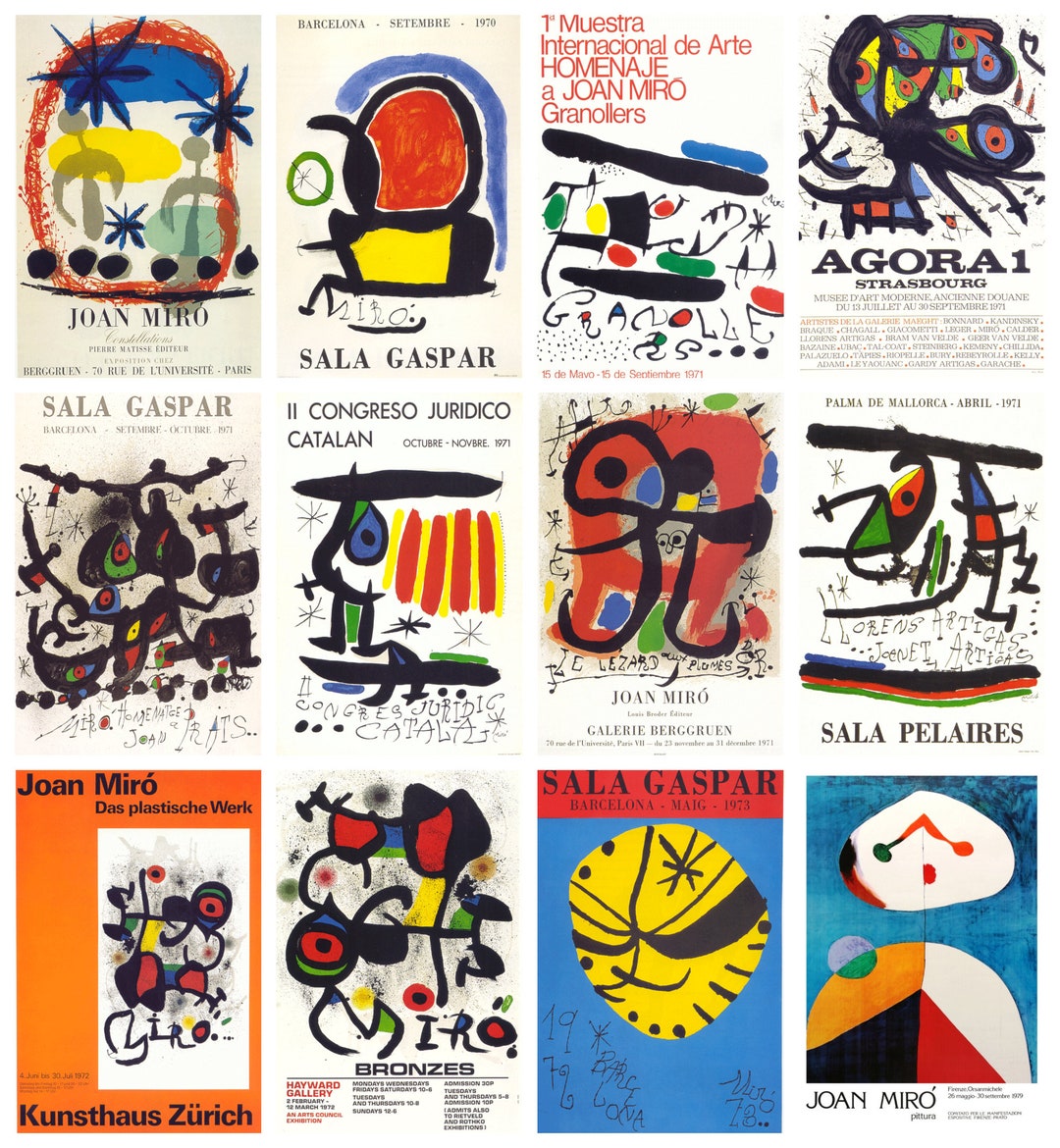 12 X Joan Miró Exhibition Poster Postcards (#3) – a Set of 12 ...