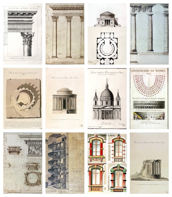 12 X Antique Architectural Postcards a Set of 12 - Etsy