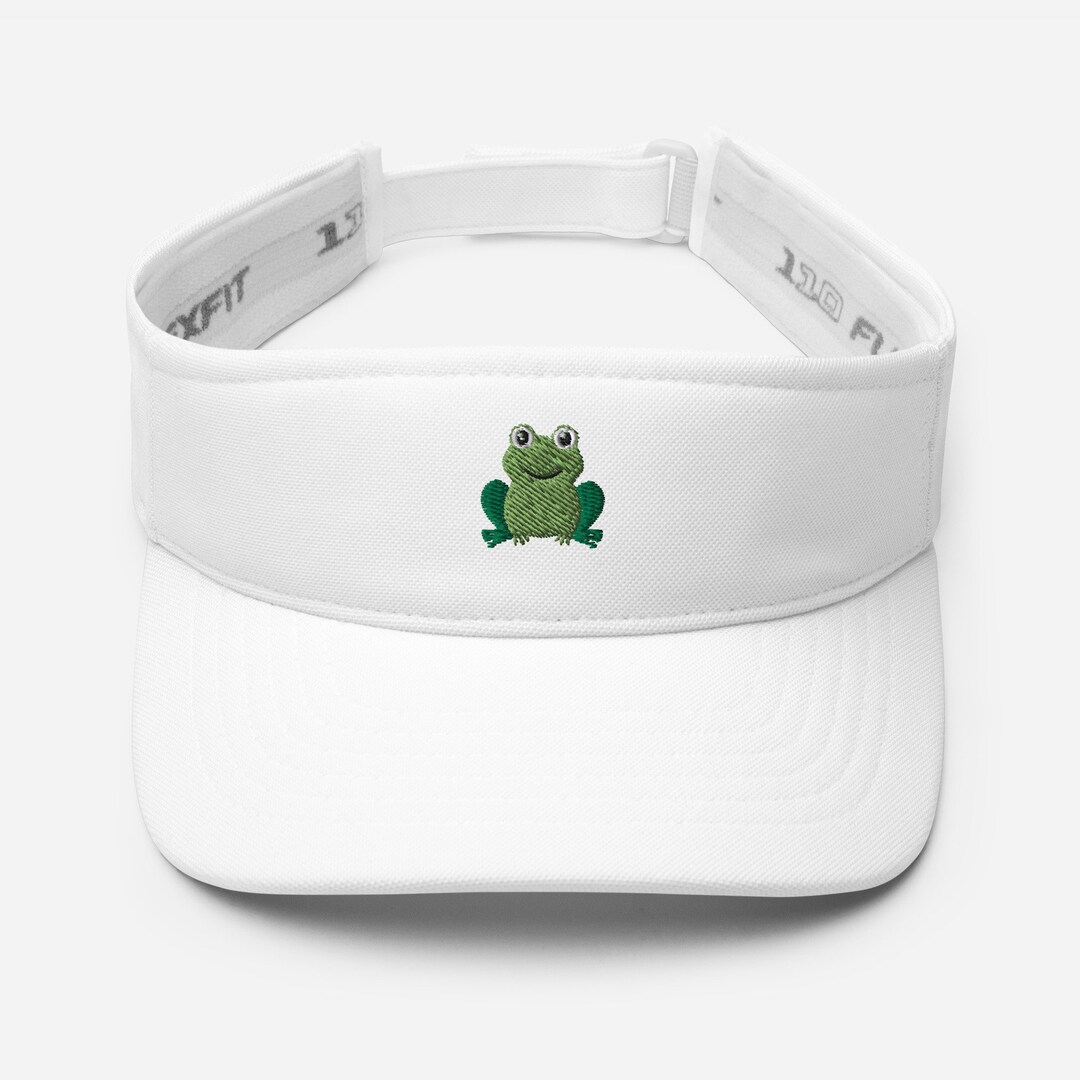 Frog Visor, Frog Summer Visor Hat, Frog Hat, Embroidered Frog Hat, Frog ...