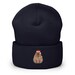 Capybara Beanie, Full Color Embroidered Unisex Cuffed Beanie, Capybara ...