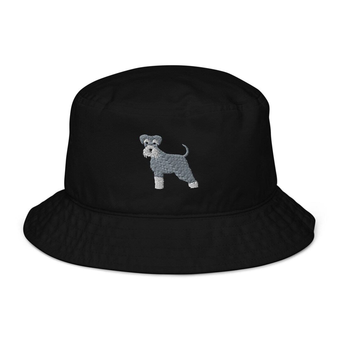 Miniature Schnauzer Hat, Embroidered Unisex Organic Bucket Hat ...