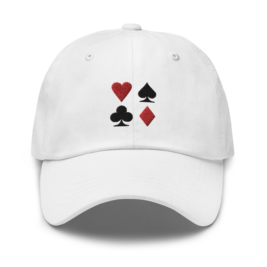 Poker Hat, Embroidered Unisex Baseball Hat, Playing Card Suits Hat ...