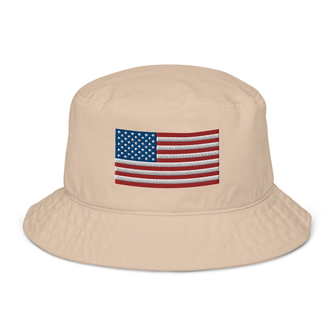 American Flag Bucket Hat, Embroidered Unisex Bucket Hat, 4th of July ...
