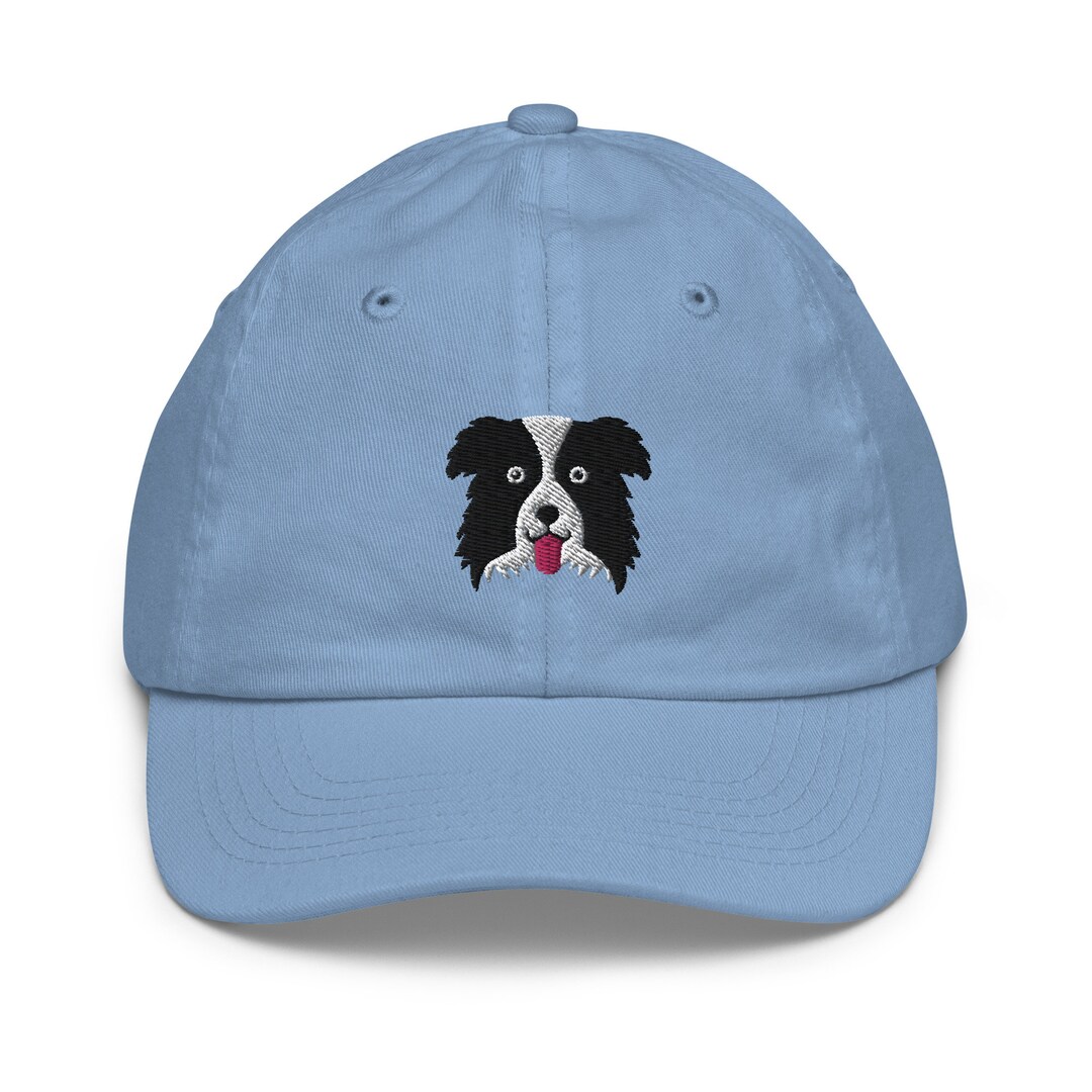 Border Collie Kids Hat, Embroidered Unisex Youth Baseball Cap, Border ...