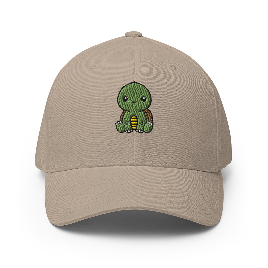 Turtle Hat, Cute Kawaii Turtle, Embroidered Unisex Structured Hat ...