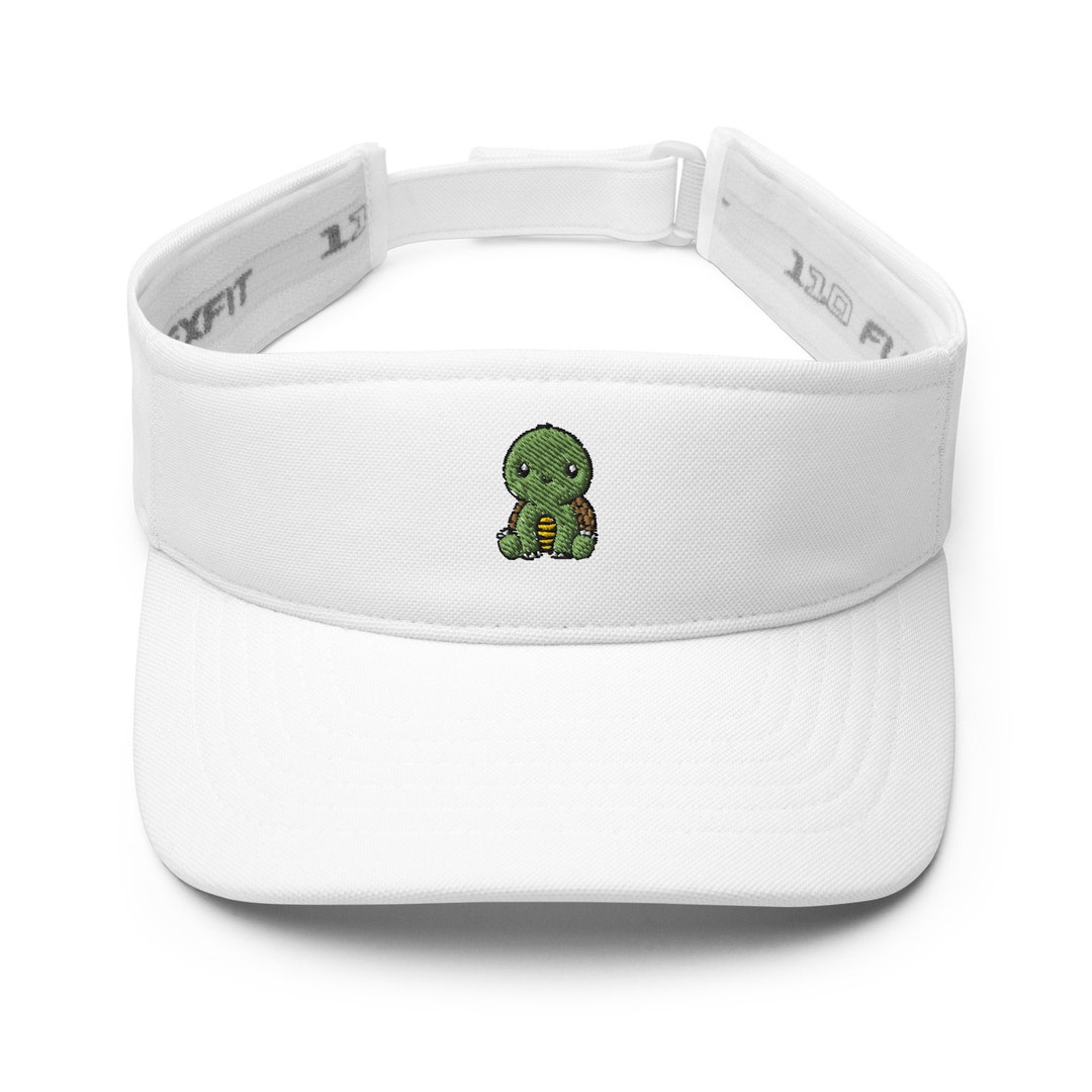 Turtle Hat, Cute Kawaii Turtle, Embroidered Unisex Visor Hat, Turtle ...