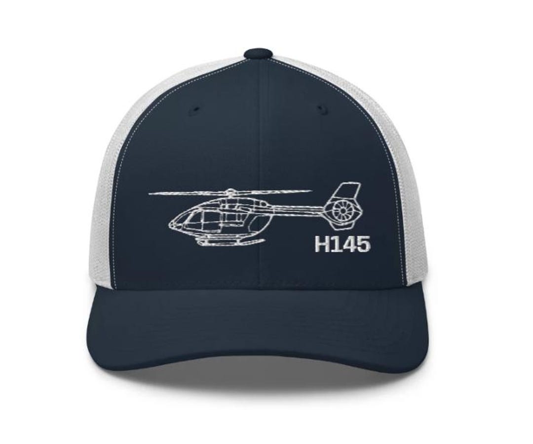 H145 Helicopter Hat, Embroidered Unisex Trucker Cap, H145 Helicopter ...