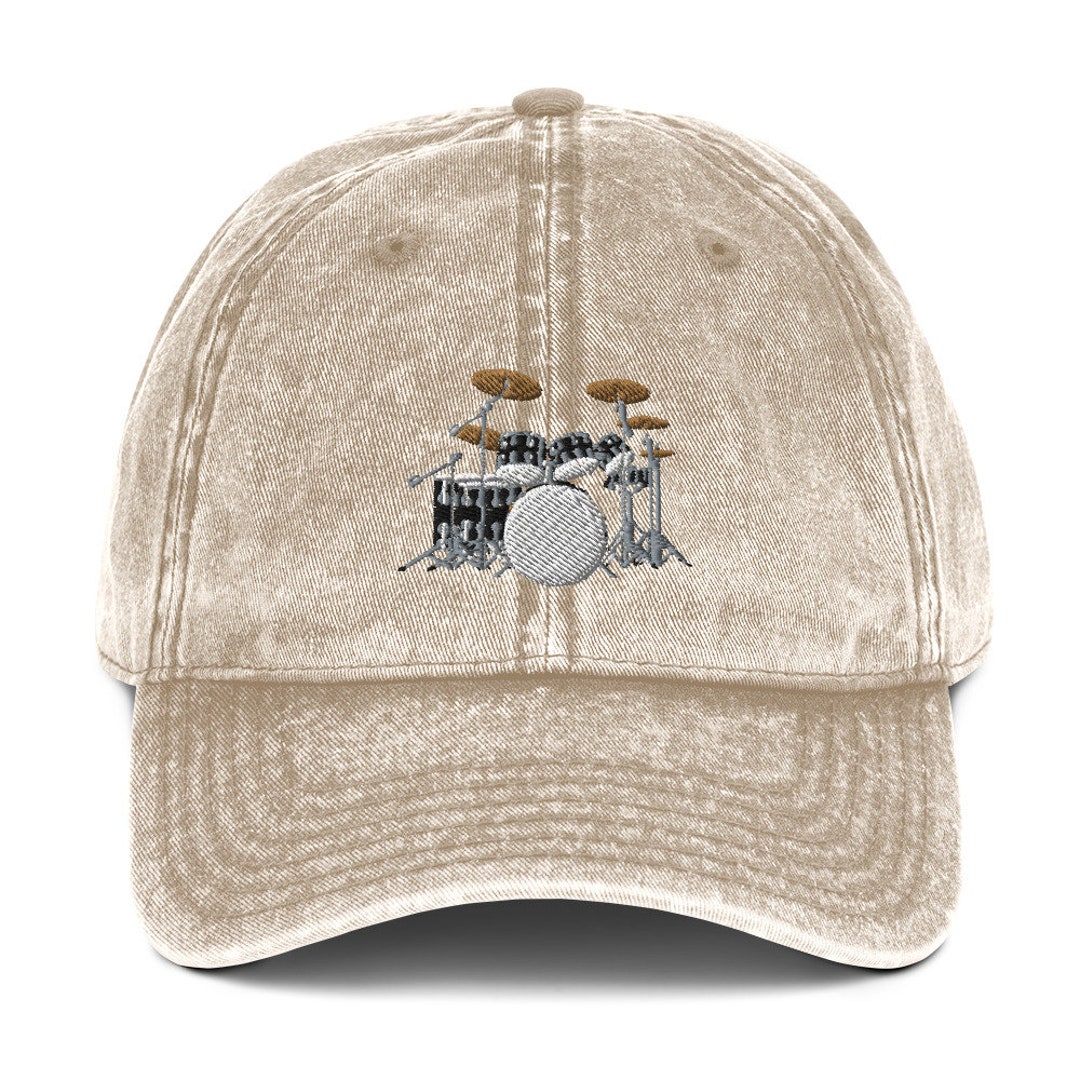 Drum Hat, Embroidered Drum Kit Vintage Hat, Drummer Hat, for Men and ...