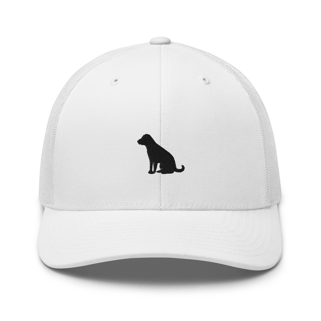 Black Labrador Retriever Trucker Hat, Lab Hat, Design 2, Lab Sitting ...