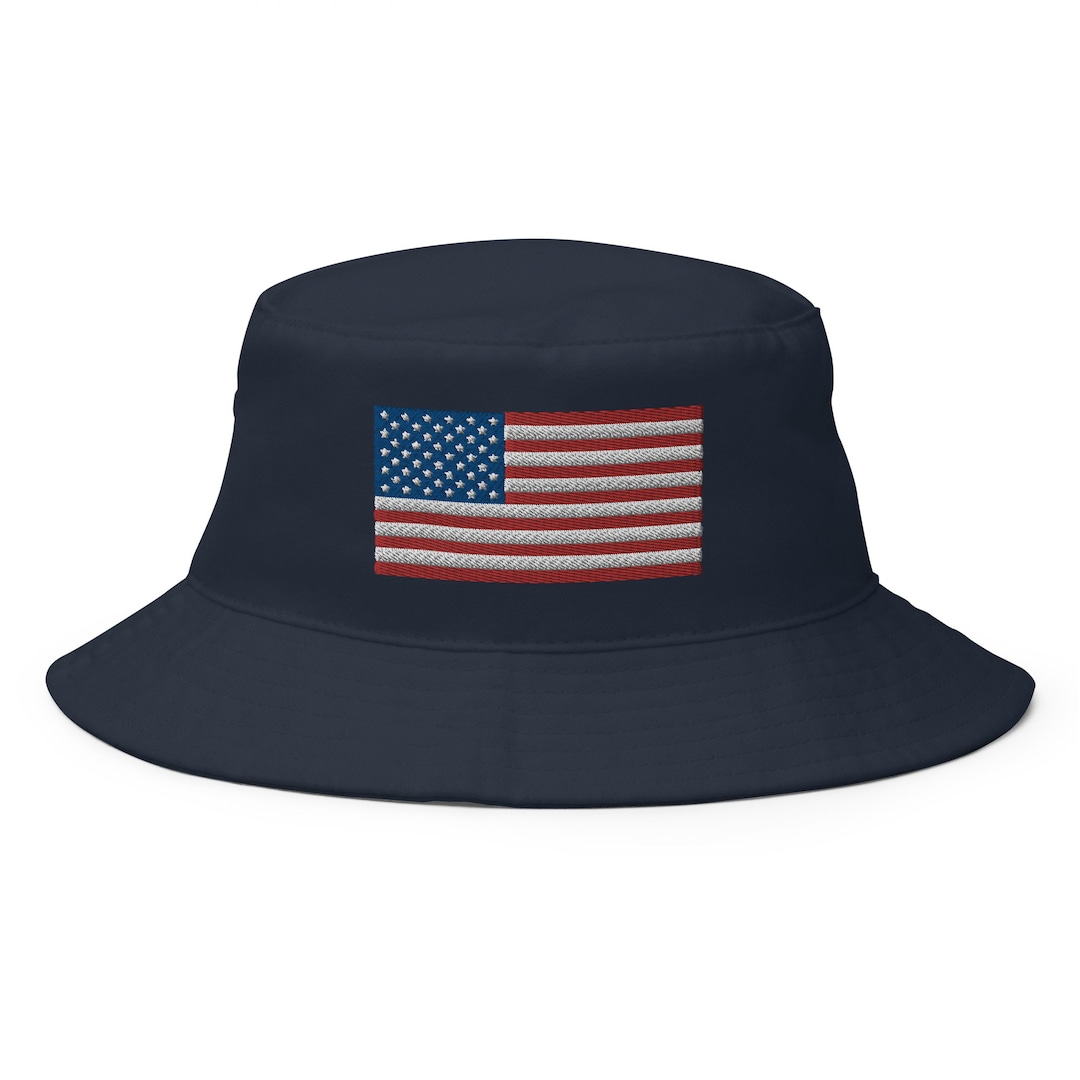 American Flag Bucket Hat, Embroidered Unisex Bucket Hat, 4th of July ...