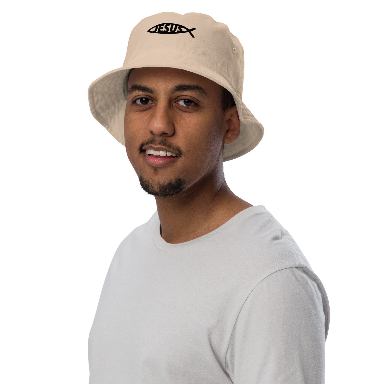 Jesus Bucket Hat, Embroidered Unisex 100% Cotton Organic Bucket Hat ...