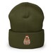 Capybara Beanie, Full Color Embroidered Unisex Cuffed Beanie, Capybara ...