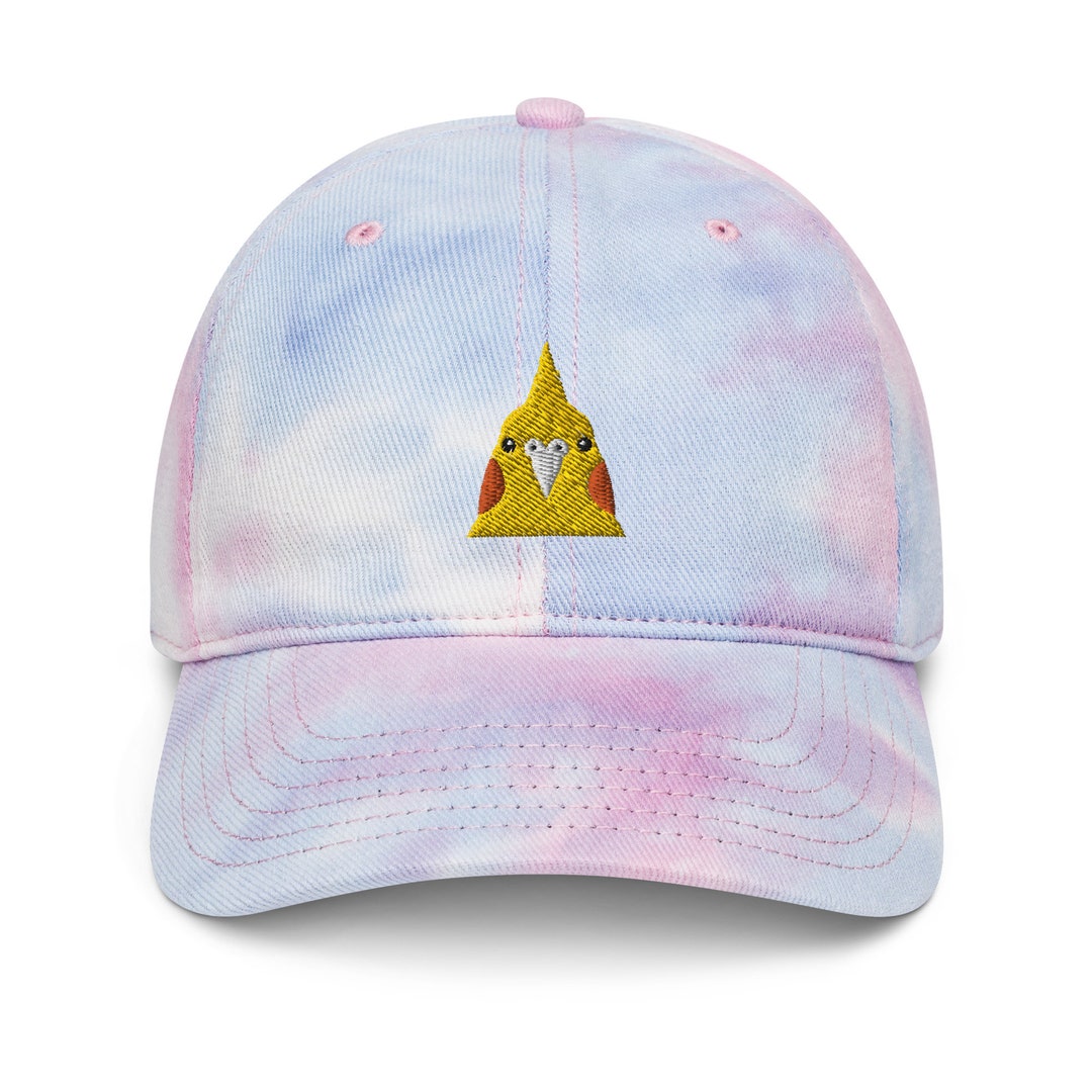 Cockatiel Hat, Embroidered Cockatiel Bust Unisex Tie Dye Hat, Cockatiel ...