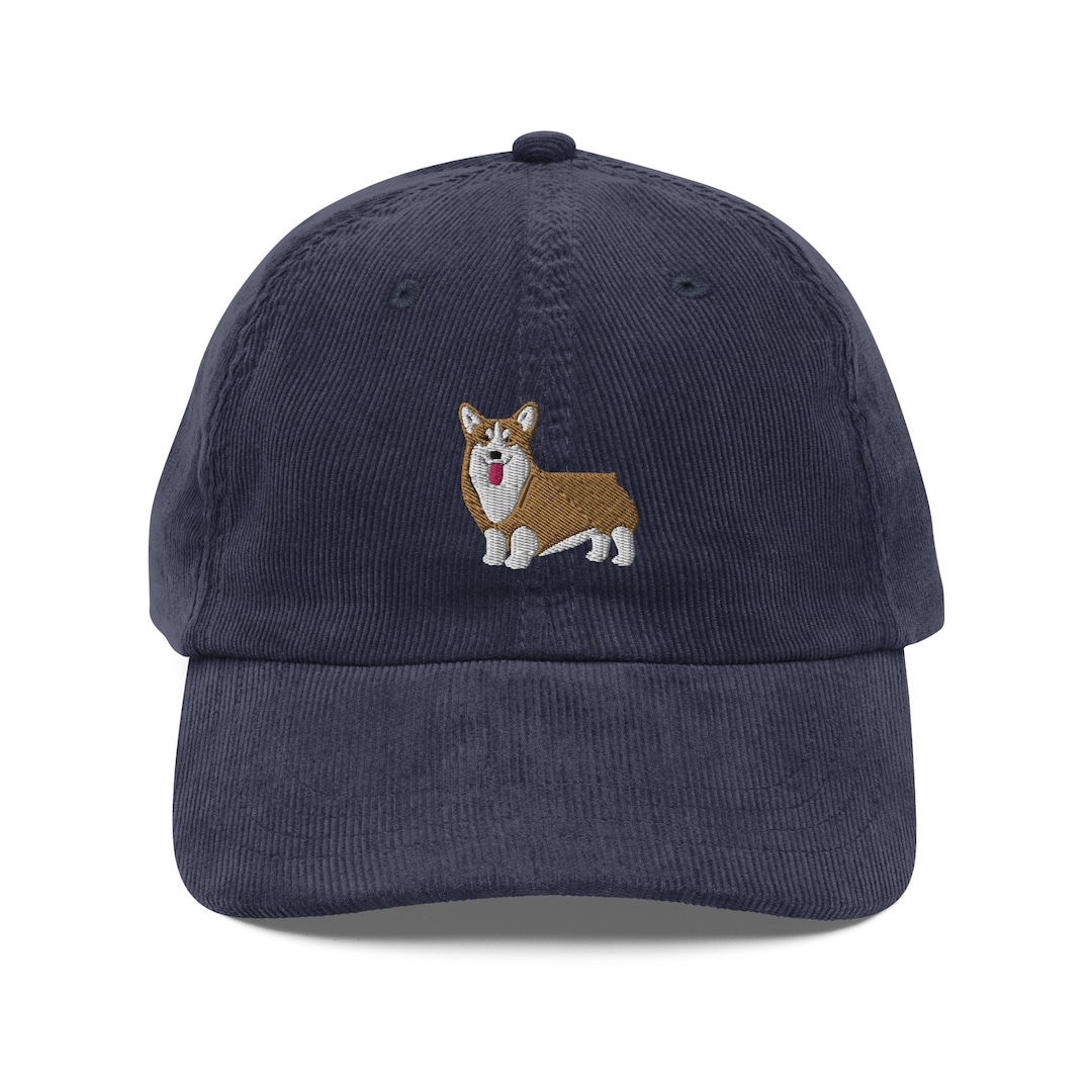 Corgi Hat, Pembroke Welsh Corgi Hat, Embroidered Unisex Corduroy Hat ...