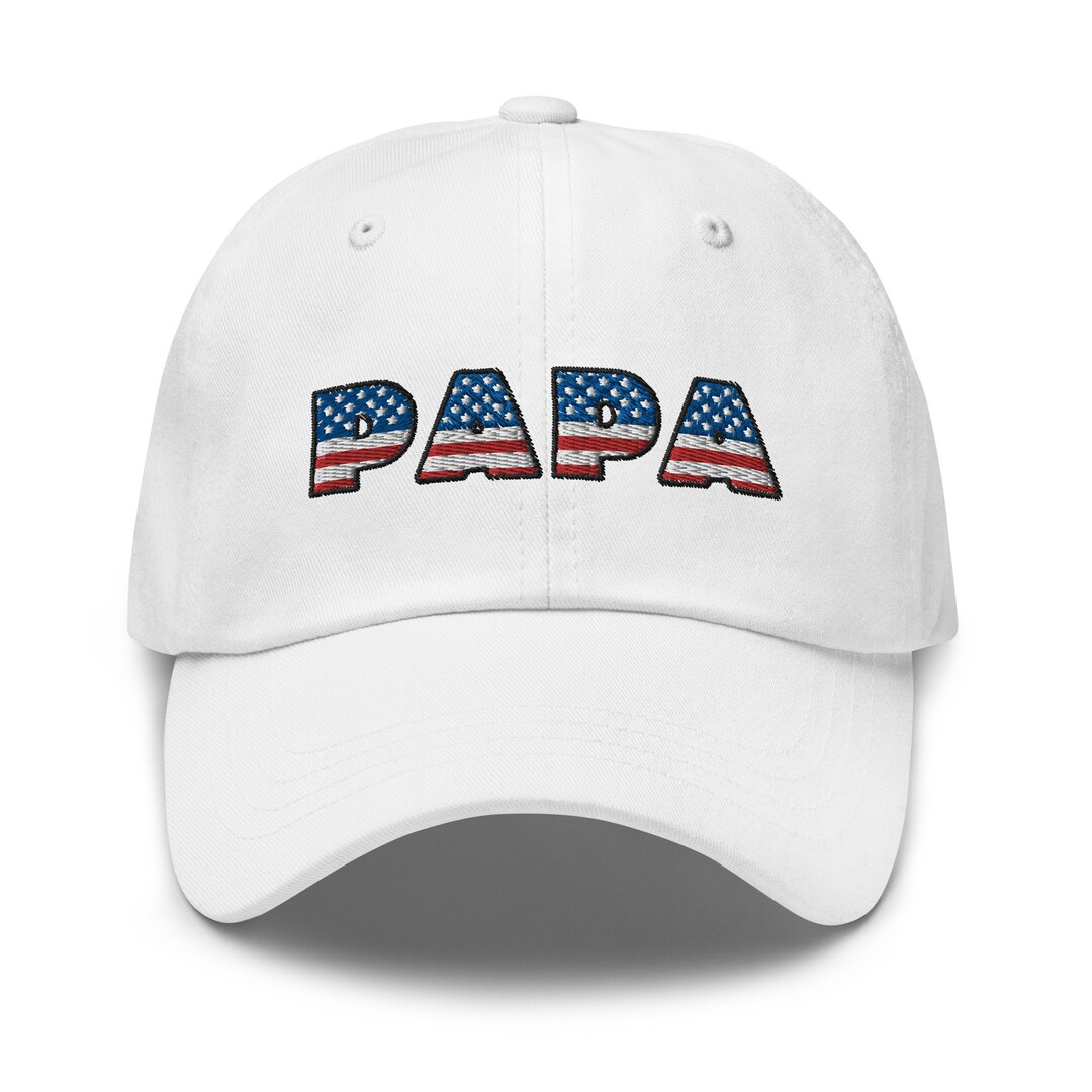 Papa Hat, Embroidered American Flag Baseball Hat, Grandpa Hat, Papa ...