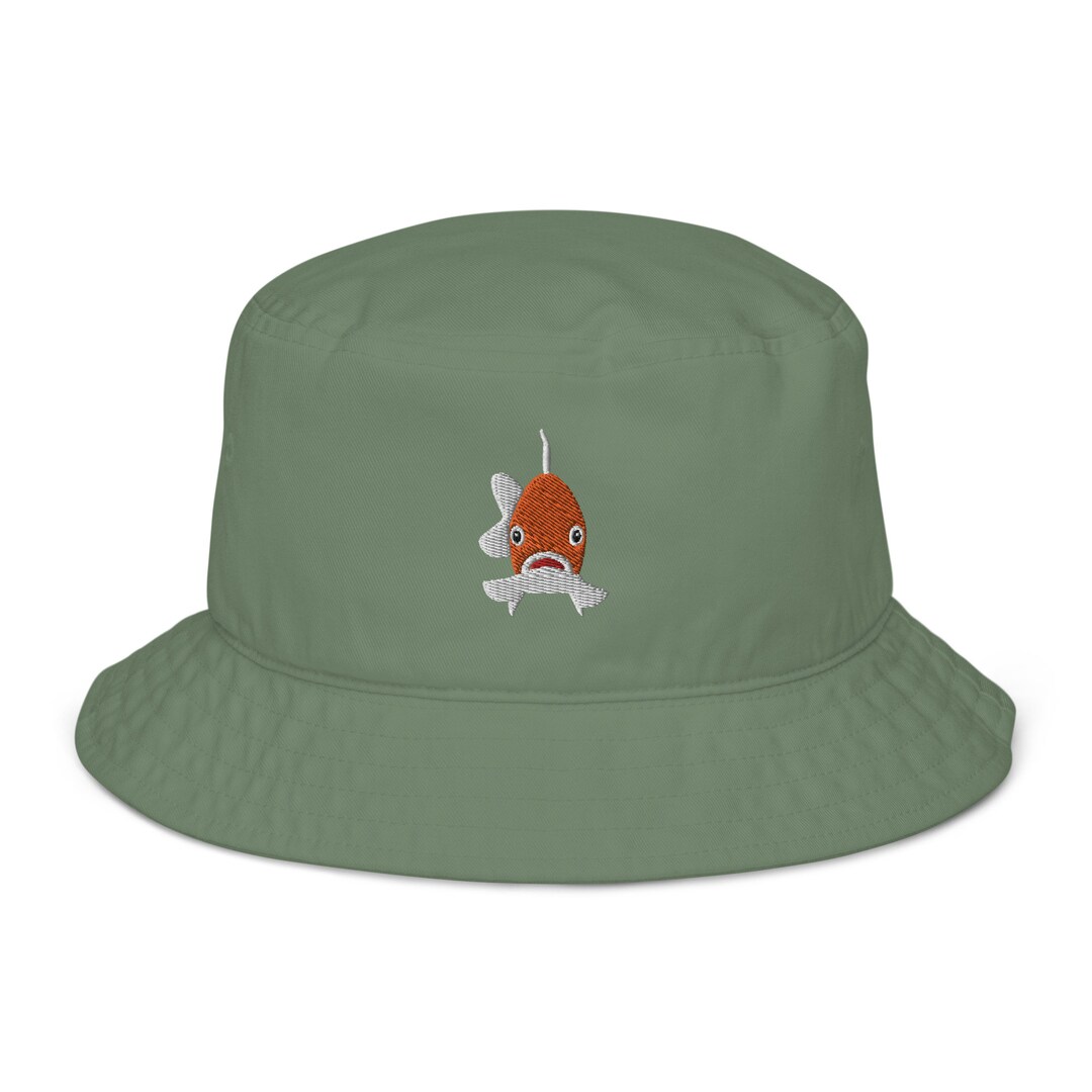 Goldfish Hat, Embroidered Unisex Organic Bucket Hat, Goldfish Gift, for Goldfish Lovers ...
