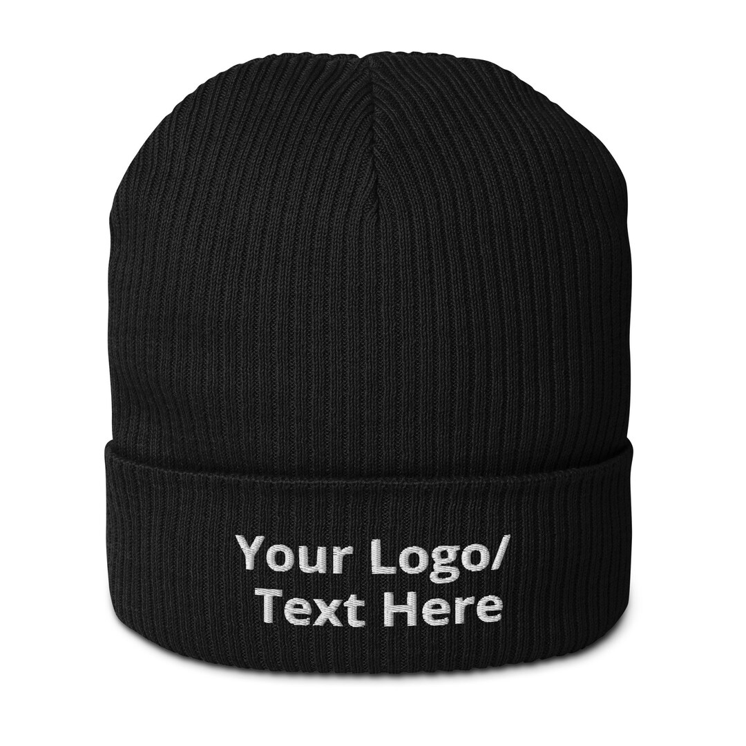 Personalized Embroidered Beanie, 100% Organic Cotton, Custom Winter Hat ...