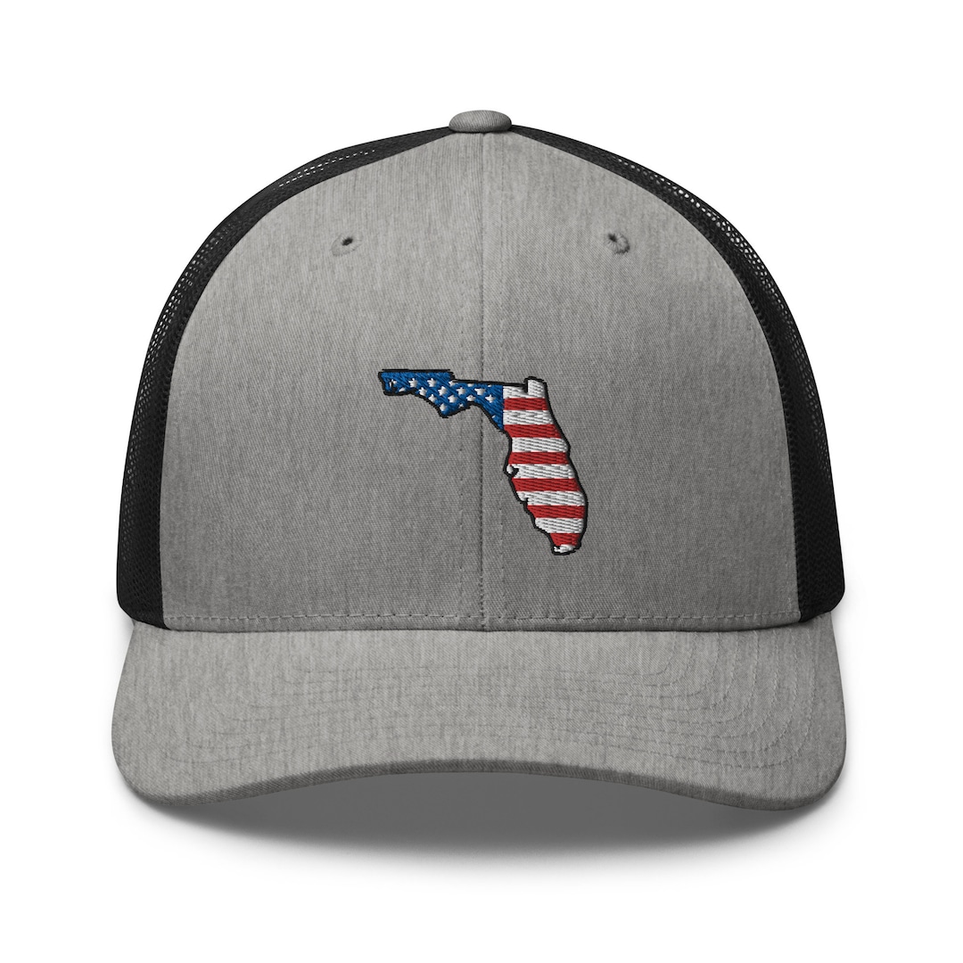 Florida State Hat, Embroidered Florida American Flag Hat, Florida Gift ...