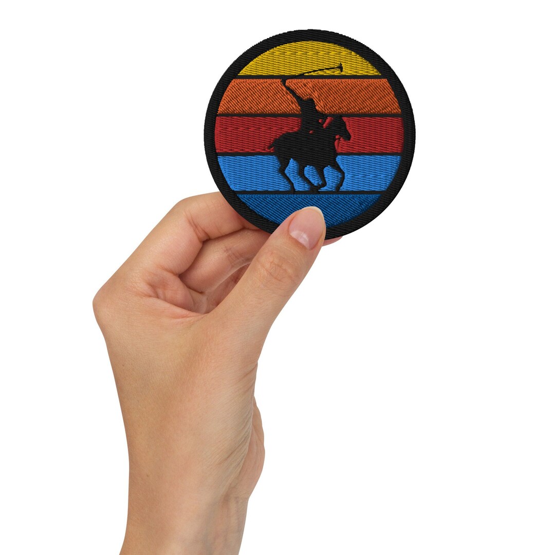 Polo Patch, Embroidered Polo Patches, With Sunset Background, Polo ...