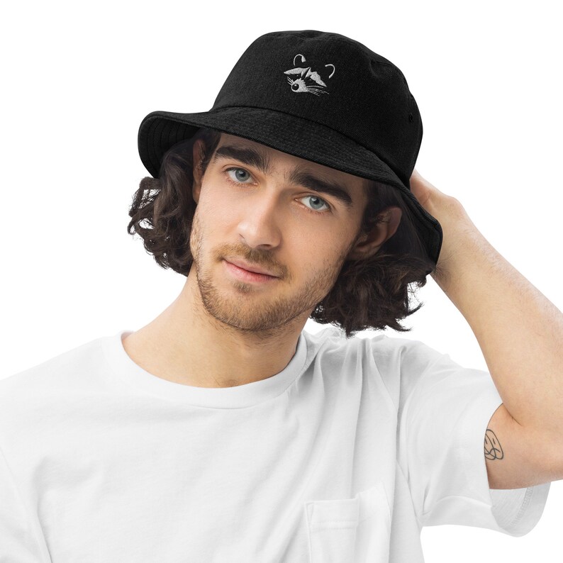Raccoon Denim Bucket Hat, Embroidered Raccoon Bucket Hat, for Men and ...