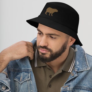 Capybara Bucket Hat, Capybara Hat, Embroidered Unisex Bucket Hat ...