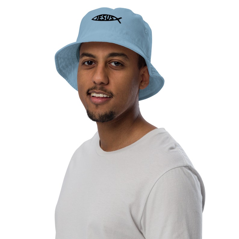 Jesus Bucket Hat, Embroidered Unisex 100% Cotton Organic Bucket Hat ...
