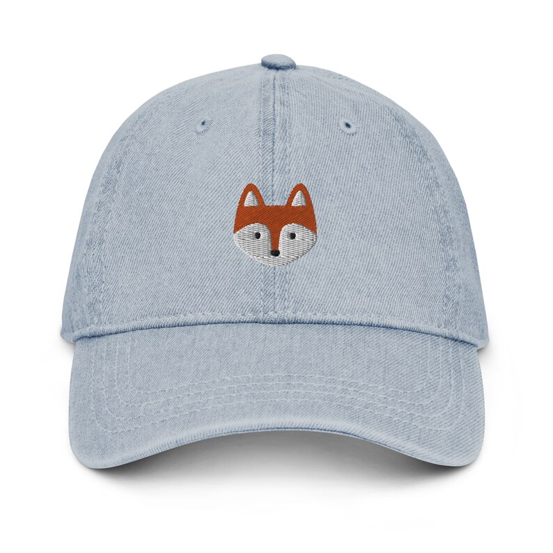Embroidered Fox Hat, Fox Denim Hat, Woodland Animal, Fox Gifts for Fox ...