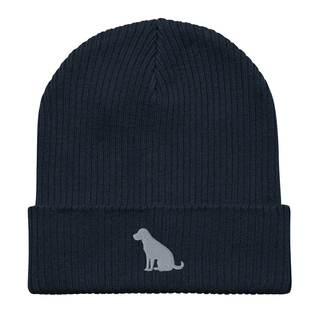 Labrador Retriever Beanie, Lab Sitting, Embroidered Unisex Organic ...