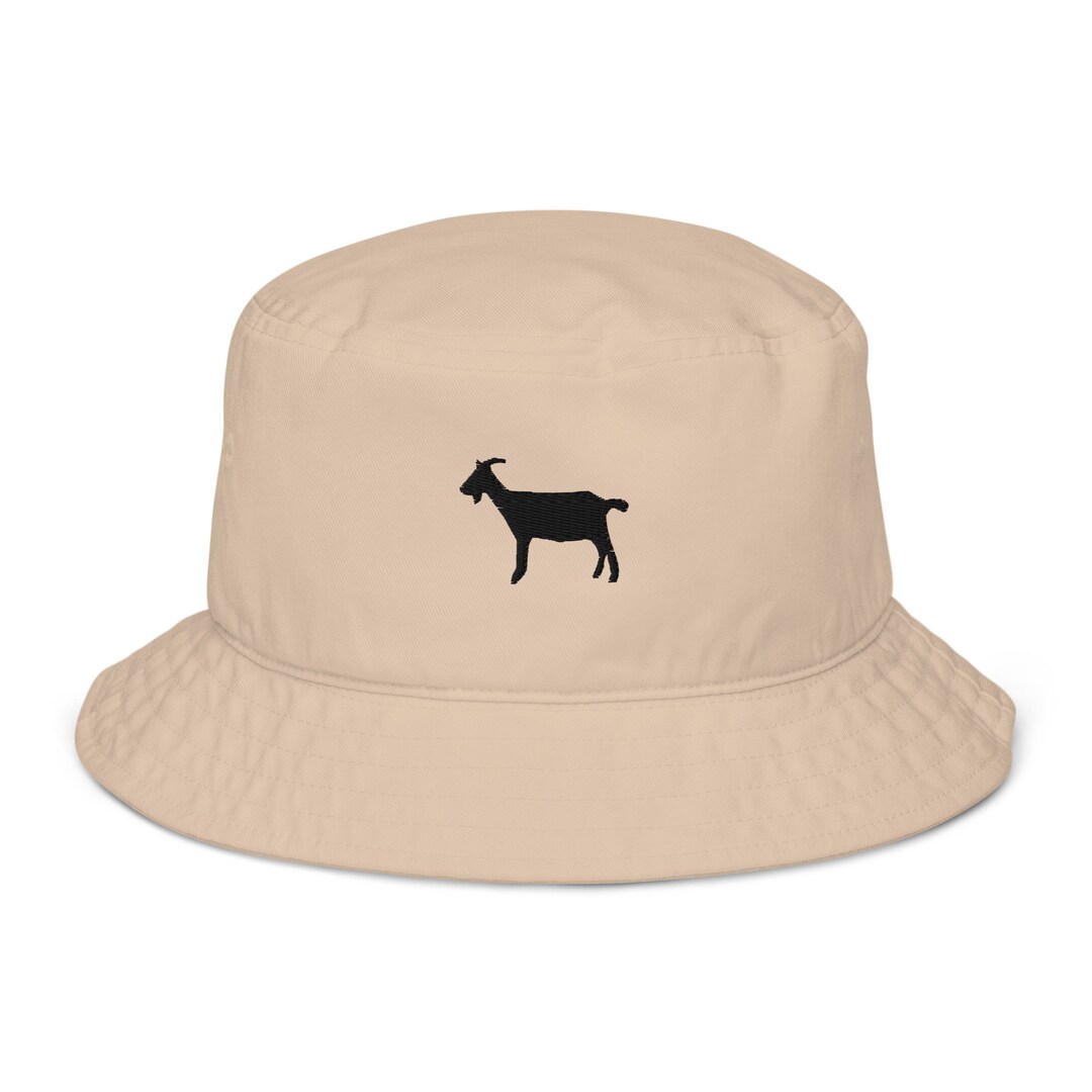 Goat Hat, Embroidered Organic Bucket Hat, Goat Gifts, Farm Animals Hat ...